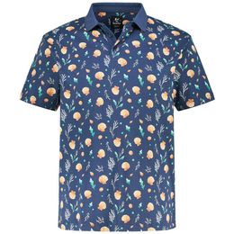 Herren Gro&szlig;e Gr&ouml;&szlig;en | Hajo Poloshirt mit Allover-Muster Farbe royalblau Gr&ouml;&szlig;e: 6XL