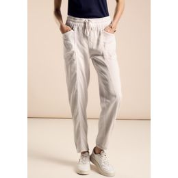 Jogg Pants Street One "BONNY", Damen, Gr. 32, L&auml;nge 28, wei&szlig; (smooth sand beige wash), Denim/Jeans, Obermaterial: 100% Lyocell, unifarben, loose fit kn&ouml;chellang, Jeans Jogg Pants, mit Lyocell