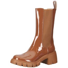 Stiefelette Steve Madden "Steve Madden Stiefelette Lederimitat", Damen, Gr. 41, braun (cognac), Lederimitat, Schuhe Stiefelette