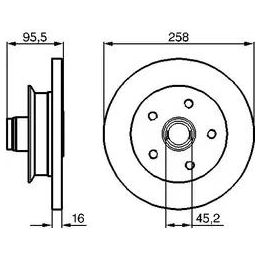 Bosch Bremsscheibe 0 986 478 224 vorne rechts links voll 258mm f&uuml;r VW 251407617N 251407617M 251407617L