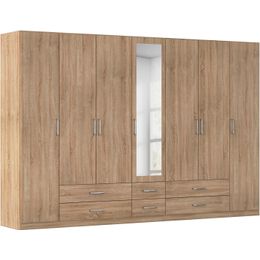 Kleiderschrank Rauch "Schrank Garderobe Ankleide GAMMA Breiten 91/136/181/226/271/315/360 cm", eiche sonoma, griffe chrom, B:315cm H:210cm T:54cm, Holzwerkstoff, Schr&auml;nke, Kleiderschrank, verschiedene Griff-Varianten, mit Spiegel TOPSELLER MADE IN GERMANY, Topseller
