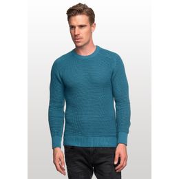 Rusty Neal Herren Strickpullover, blau, Gr. S, unifarben, 50% Baumwolle, 50% Polyacryl, Pullover, in sportlichem Design