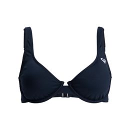 B&uuml;gel-Bikini-Top Roxy "Solid Essentials", Damen, Gr. XL, Cup B, anthrazit, Obermaterial: 85% Microfaser, 15% Elasthan;, Bikini-Oberteile B&uuml;gel-Bikini-Top