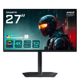 Gigabyte OLED-Monitor "MO27U2", Energieeffizienz: G, schwarz, Monitore, dreh-, neig-,schwenk-, h&ouml;henverstellbar, Lautsprecher, OLED-Monitor