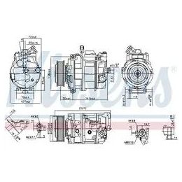NISSENS Kompressor, Klimaanlage 890173 12V f&uuml;r SKODA VW SEAT AUDI 7E0820803F 7E0820803 7E0820803D