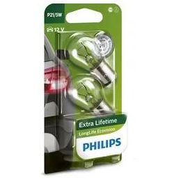 Philips P21/5W LongLife Ecovision (2 Stk.) 12499LLECOB2 Gl&uuml;hlampe, Brems-/Schlusslicht,Gl&uuml;hlampe, R&uuml;ckfahrleuchte,Gl&uuml;hlampe, Nebel-/Schlusslicht,Gl&uuml;hl