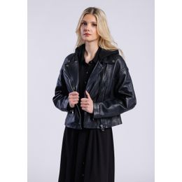 Lederjacke Freaky Nation "Black Vibe-FN", Damen, Gr. XL(42), schwarz, Oberstoff: 100% Leder; Futter: 100% Baumwolle, normal, Jacken Lederjacke