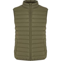 Steppweste Urban Classics "Urban Classics Basic Light Weigh Vest", Herren, Gr. S, schwarzolive, 100% Polyester, Westen Steppweste