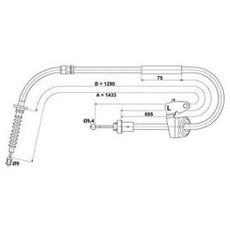 ATE Seilzug, Feststellbremse 24.3727-0245.2 f&uuml;r MINI 34406777400 34411514215
