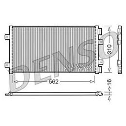 DENSO Kondensator, Klimaanlage DCN09101 562x310x16 f&uuml;r FIAT 46799872 46799862