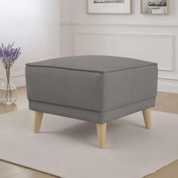 Polsterhocker OTTO HOME "Oland Skandi", grau, B:56cm H:45cm T:58cm, 100% Polyester, Hocker, Polsterhocker, passend zur Serie Oland Skandi, Skandi-Design, Massivholzf&uuml;&szlig;e