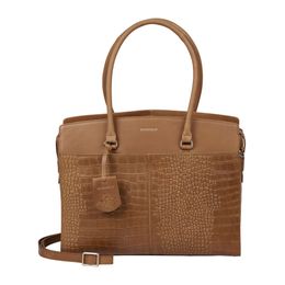 Henkeltasche Burkely "Burkely Taschen Leder", Damen, Gr. onesize, braun (cognac), Leder, Taschen