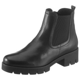 Gabor Damen Chelseaboots, Gr. 36, schwarz, Kalbsleder, unifarben, Schuhe, Plateau, Herbstboots, Stiefelette mit angesagter Profilsohle