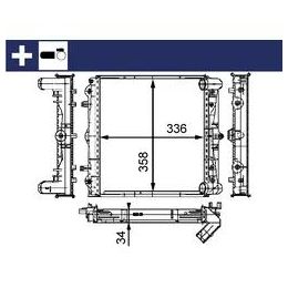 Mahle K&uuml;hler, Motork&uuml;hlung CR 383 000S mit Halter f&uuml;r PORSCHE 99610613151 99610613181