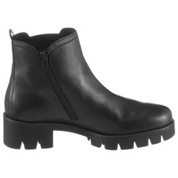 Gabor Damen Chelseaboots, Gr. 40, schwarz, Kalbsleder, unifarben, Schuhe, Plateau, Herbstboots, Stiefelette mit angesagter Profilsohle