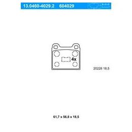 ATE Bremsbelagsatz, Scheibenbremse 13.0460-4029.2 vorne rechts links f&uuml;r VAG 827698151A 849698151 171698151B