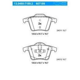 ATE Bremsbelagsatz, Scheibenbremse 13.0460-7189.2 hinten rechts links f&uuml;r VOLVO 274330 30793093 274528
