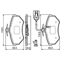 Bosch Bremsbelagsatz, Scheibenbremse 0 986 460 948 vorne rechts links f&uuml;r SKODA VW SEAT AUDI 85369815E 357615116 357698151F