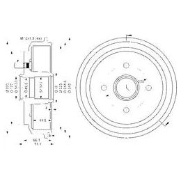 ATE Bremstrommel 24.0220-3026.2 hinten rechts links f&uuml;r FORD 1213352 1151001 2S61-1113-AH