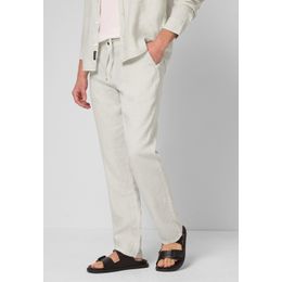 Street One MEN Herren Chinohose, beige, Gr. 34, unifarben, Stoff, 100% Leinen, Hosen, aus Leinen