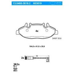 ATE Bremsbelagsatz, Scheibenbremse 13.0460-3819.2 vorne rechts links f&uuml;r MERCEDES-BENZ A0004216110 0004216110 0014210910