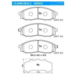 ATE Bremsbelagsatz, Scheibenbremse 13.0460-5632.2 vorne rechts links f&uuml;r NISSAN D1060-VK190 41060-VK190 41060-7Z025