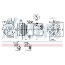 NISSENS Kompressor, Klimaanlage 890394 12V f&uuml;r KIA 977012P160