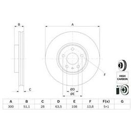 Bosch Bremsscheibe 0 986 479 D85 vorne rechts links bel&uuml;ftet 300mm f&uuml;r FORD 5322975 5202199 DG9C1125AC