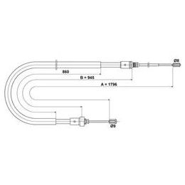 ATE Seilzug, Feststellbremse 24.3727-0846.2 f&uuml;r PEUGEOT 4745Z3