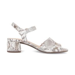 Gabor Damen Sandalette "Tunis", Gr. 35, beige, Ziegenleder, Reptilienpr&auml;gung, metallic, Schuhe, Blockabsatz, Sommerschuh in Schlangenoptik, Weite G
