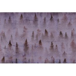 Fototapete ARCHITECTS PAPER "Atelier 47 Coniferous Artwork 1", lila (violett, schwarz, helllila), B:4m L:2,7m, Vlies, Tapeten, Vlies, Wand, Schr&auml;ge, Decke