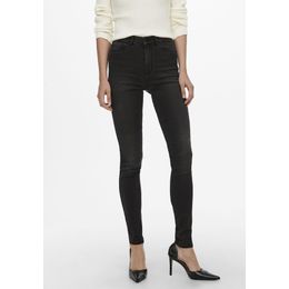 Only Damen Skinny-fit-Jeans "ONLROYAL LIFE HW SK DNM", schwarz, Gr. M, Abriebeffekte, Denim/Jeans, Obermaterial: 69% Baumwolle, 29% Polyester, 2%