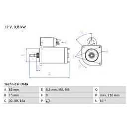 Bosch Starter 0 986 013 590 12V f&uuml;r VW 036911023GX 036911023N 036911023KX