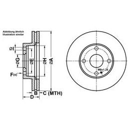 ATE Bremsscheibe 24.0122-0207.1 vorne rechts links bel&uuml;ftet 235mm f&uuml;r MAZDA B26Y-33-25XA BJ0Y-33-25X B461-33-25XC