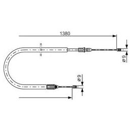 Bosch Seilzug, Feststellbremse 1 987 477 776 vorne rechts f&uuml;r RENAULT