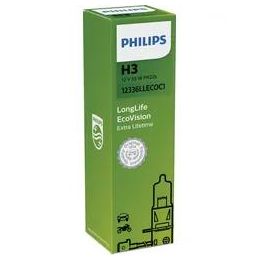 Philips H3 LongLife EcoVision 55W (1 Stk.) 12336LLECOC1 Gl&uuml;hlampe, Fernscheinwerfer,Gl&uuml;hlampe, Hauptscheinwerfer,Gl&uuml;hlampe, Nebelscheinwerfer,Gl&uuml;hlamp