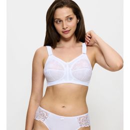 B&uuml;gelloser BH Triumph "Doreen X", Damen, Gr. 100, Cup E, wei&szlig;, Microtouch, Obermaterial: 84% Polyamid, 10% Elasthan (LYCRA), 6% Baumwolle, unifarben, BHs B&uuml;gelloser BH, mit Spitzendetails, Topseller