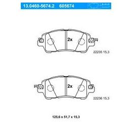 ATE Bremsbelagsatz, Scheibenbremse 13.0460-5674.2 vorne rechts links f&uuml;r MAZDA DBY1-33-28ZA DAY5-33-28ZA DHY8-33-28Z