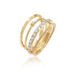 Elli Ring 925 Sterling Silber Ring Set in Gold | Gr.: 58