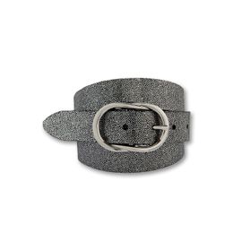 Bernd G&ouml;tz BERND G&Ouml;TZ Damen Lederg&uuml;rtel "Lederg&uuml;rtel mit Metallicglanz und geschlungener Ovalschlie&szlig;e"schwarz, si, Gr. 95, Rindsleder, G&uuml;rtel