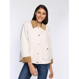 White Label By Rofa &Uuml;bergangsjacke 'Jacke aus gewachster Baumwolle mit Corddetails' Damen Gr&ouml;&szlig;e XL creme