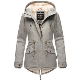 Winterjacke Marikoo "Winterjacke Manolya", Damen, Gr. L, grau, Obermaterial: 100% Baumwolle CO. Obermaterial: Futter: 100% Polyester PES. 100% Polyester PES., Jacken Winterjacke