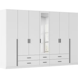 Kleiderschrank Rauch "Schrank Garderobe Ankleide GAMMA Breiten 91/136/181/226/271/315/360 cm", alpinwei&szlig;, griffstangen graumetallic, B:315cm H:210cm T:54cm, Holzwerkstoff, Schr&auml;nke, Kleiderschrank, verschiedene Griff-Varianten, mit Spiegel TOPSELLER MADE IN GERMANY, Topseller