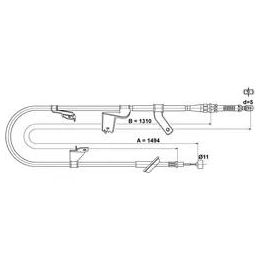 ATE Seilzug, Feststellbremse 24.3727-2009.2 f&uuml;r SUZUKI 54402-57K00