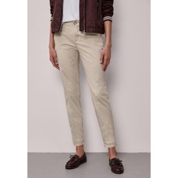 Street One Damen Chinohose, beige, Gr. 40, unifarben, Web, 97% Baumwolle, 3% Elasthan, Hosen, soft