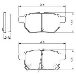Bosch Bremsbelagsatz, Scheibenbremse 0 986 494 328 hinten rechts links f&uuml;r RENAULT LEXUS PONTIAC CHERY TOYOTA LIFAN SUBARU JAC 0446602270 0446652130