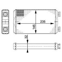 Mahle W&auml;rmetauscher, Innenraumheizung ah138000p f&uuml;r VAUXHALL NISSAN RENAULT TRUCKS