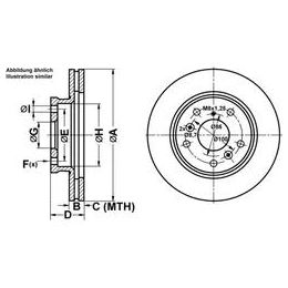 ATE Bremsscheibe 24.0124-0105.1 vorne rechts links bel&uuml;ftet 264mm f&uuml;r MAZDA FORD GJ55-33-25XA GJ55-33-25XC GJ25-33-25XD
