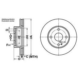 ATE Bremsscheibe 24.0118-0113.1 vorne rechts links bel&uuml;ftet 235mm f&uuml;r MAZDA NA01-33-25X NA01-33-25XC NA01-33-25XA