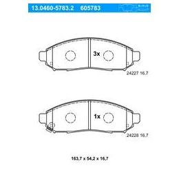 ATE Bremsbelagsatz, Scheibenbremse 13.0460-5783.2 vorne rechts links f&uuml;r NISSAN 41060-EA025 D1060-JR70A D1M60-CY70B